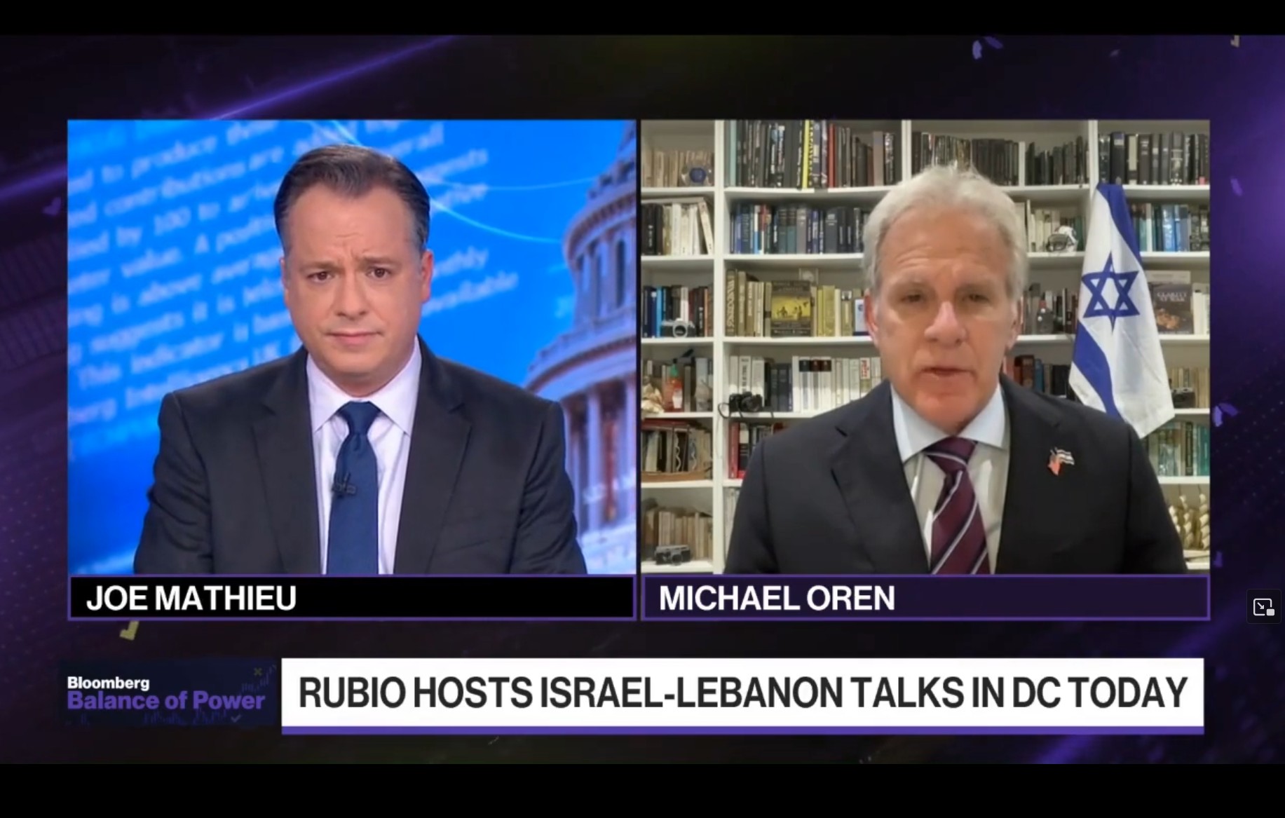 Michael Oren Appears on ‘Bloomberg: Balance of Power’ - michaeloren.org